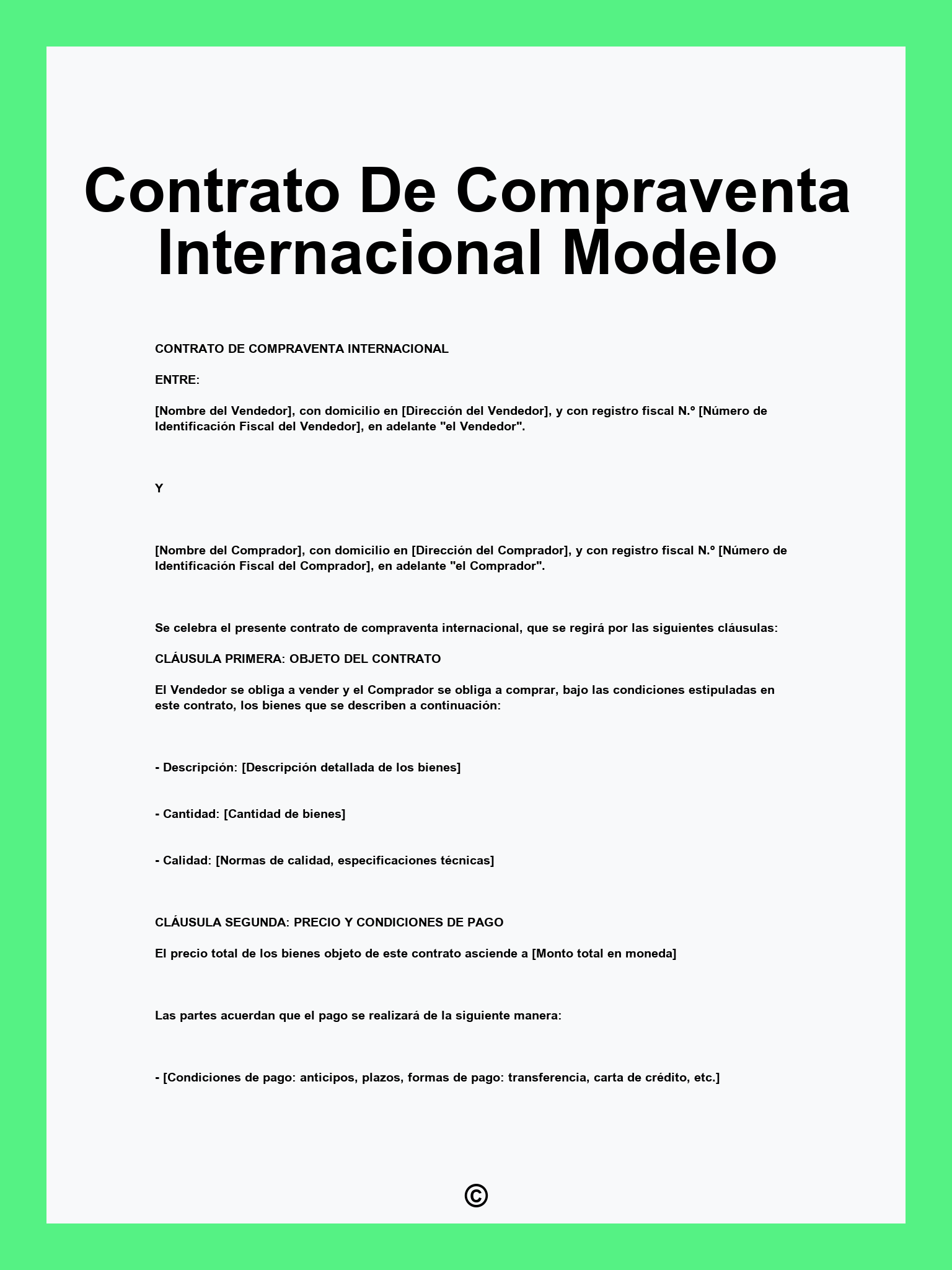Contrato De Compraventa Internacional Modelo