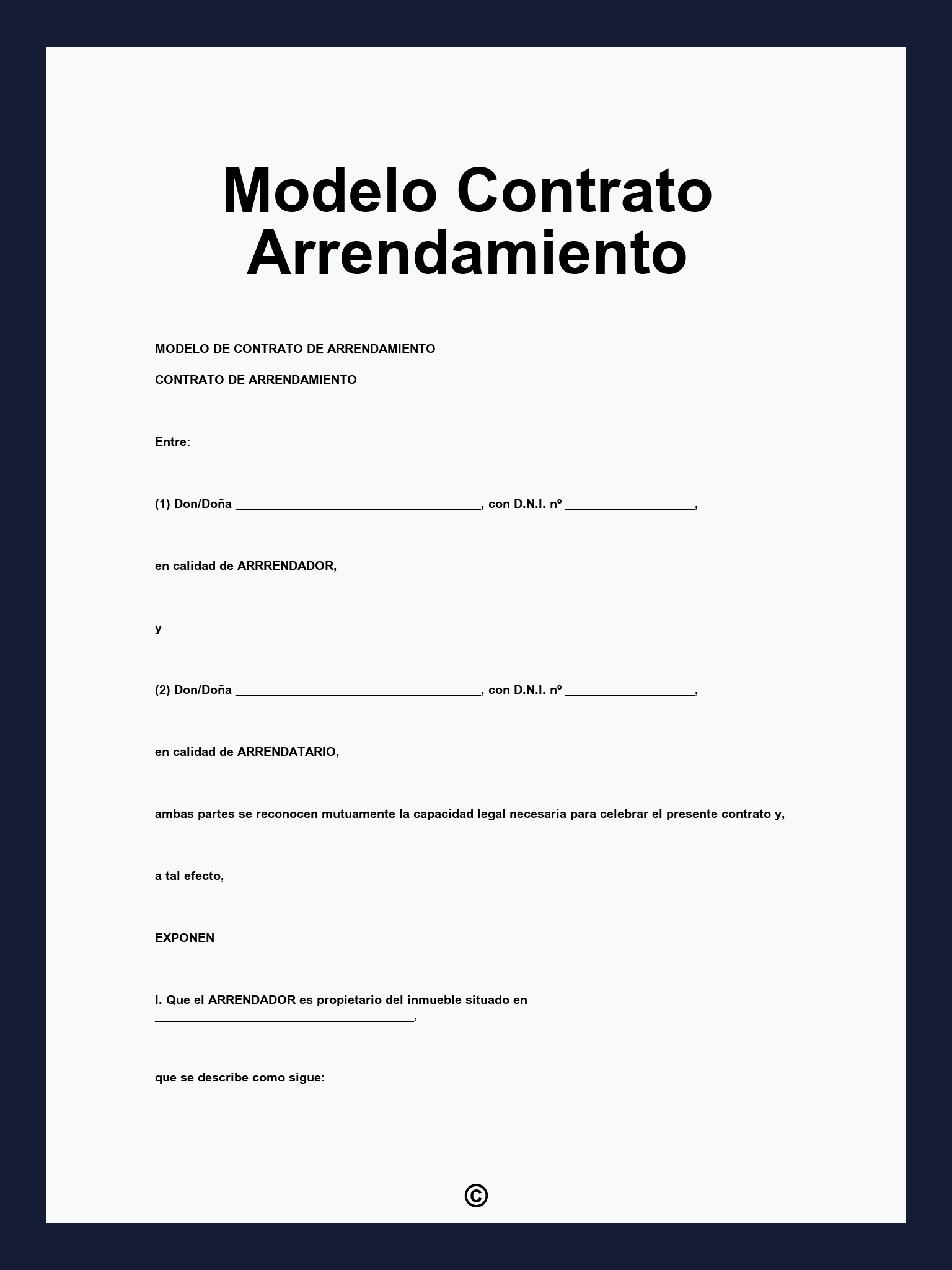 Modelo Contrato Arrendamiento