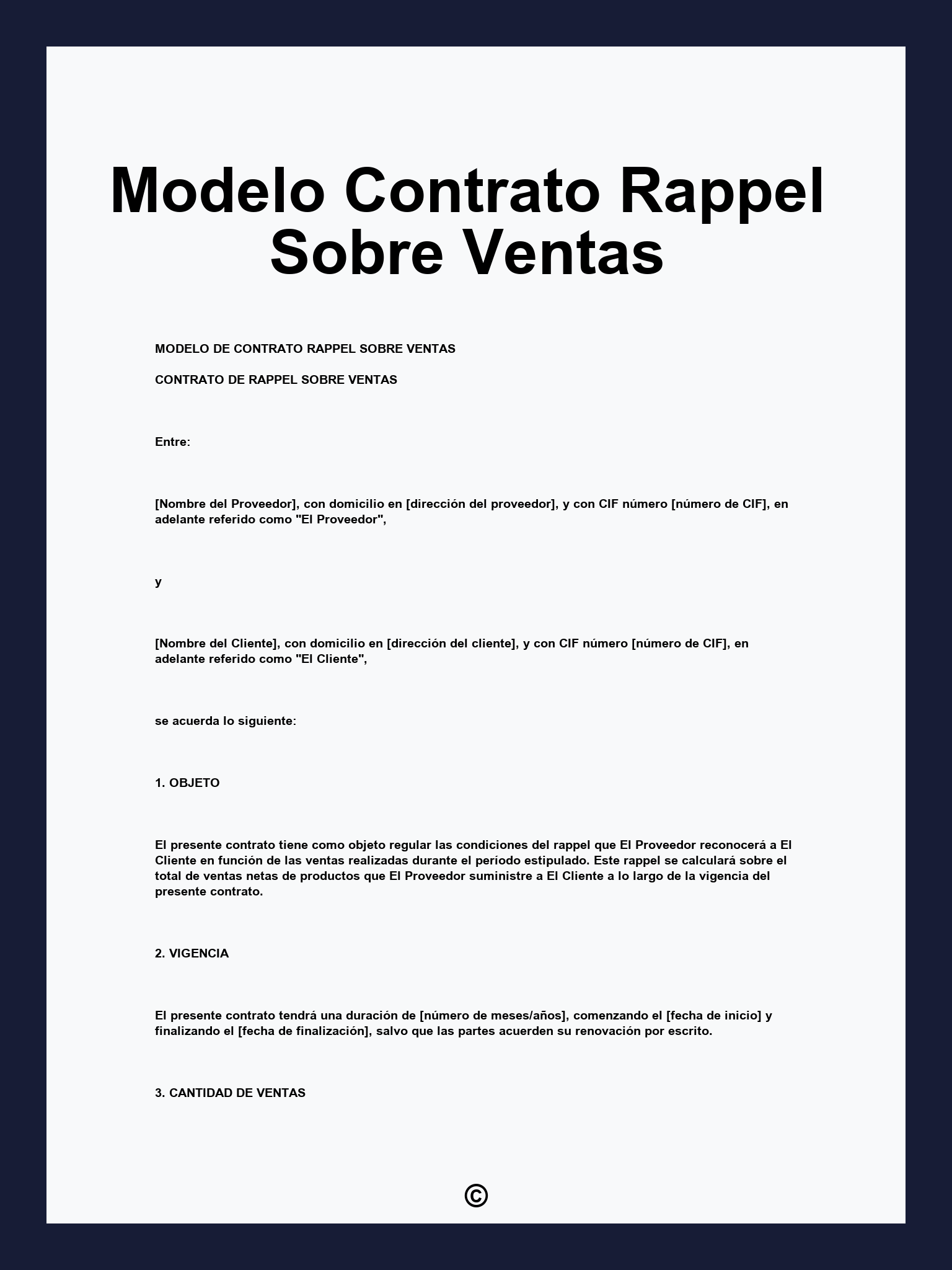 Modelo Contrato Rappel Sobre Ventas