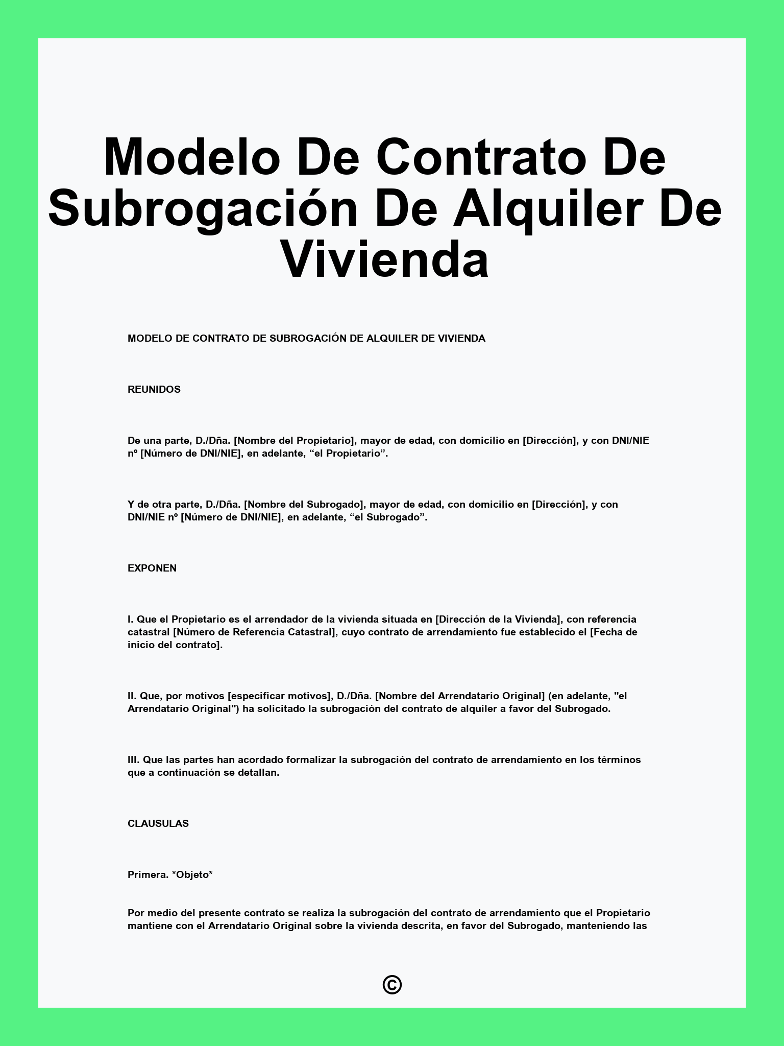 Modelo De Contrato De Arrendamiento Para Inquilinos Aviso De Desalojo
