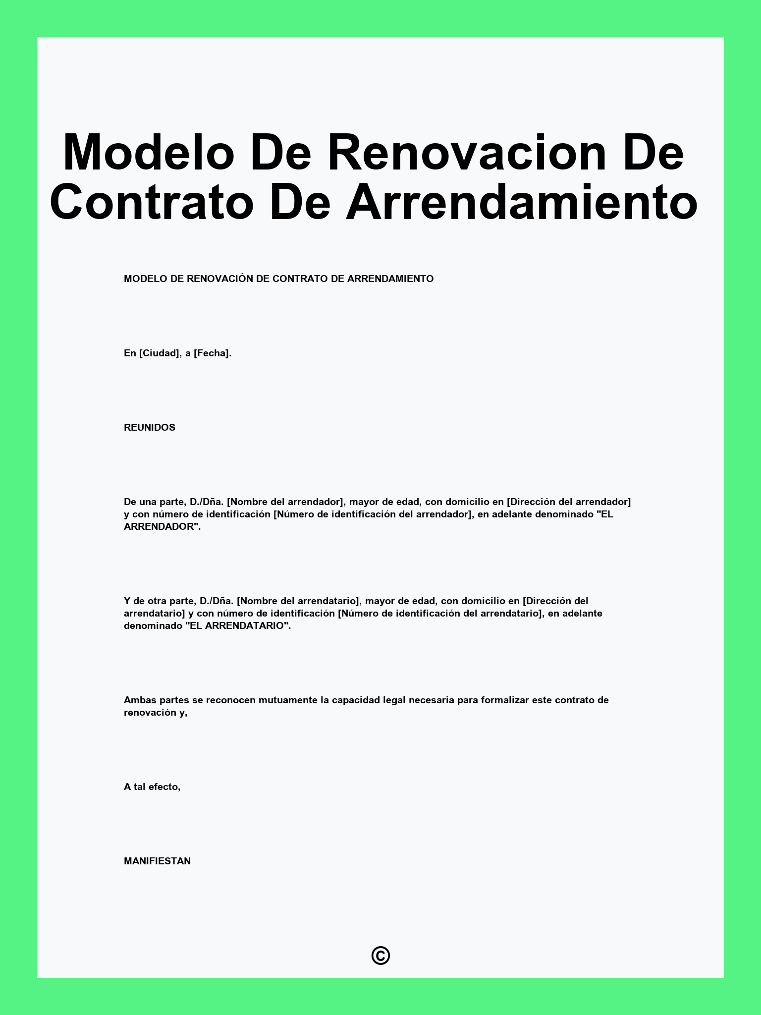 Modelo De Contrato De Servicio Simple Word Modelo De Renovacion De